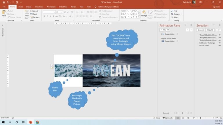 How To Fill Text With Video In PowerPoint 2010 2013 2016 2019 Tutorial The Teacher Point