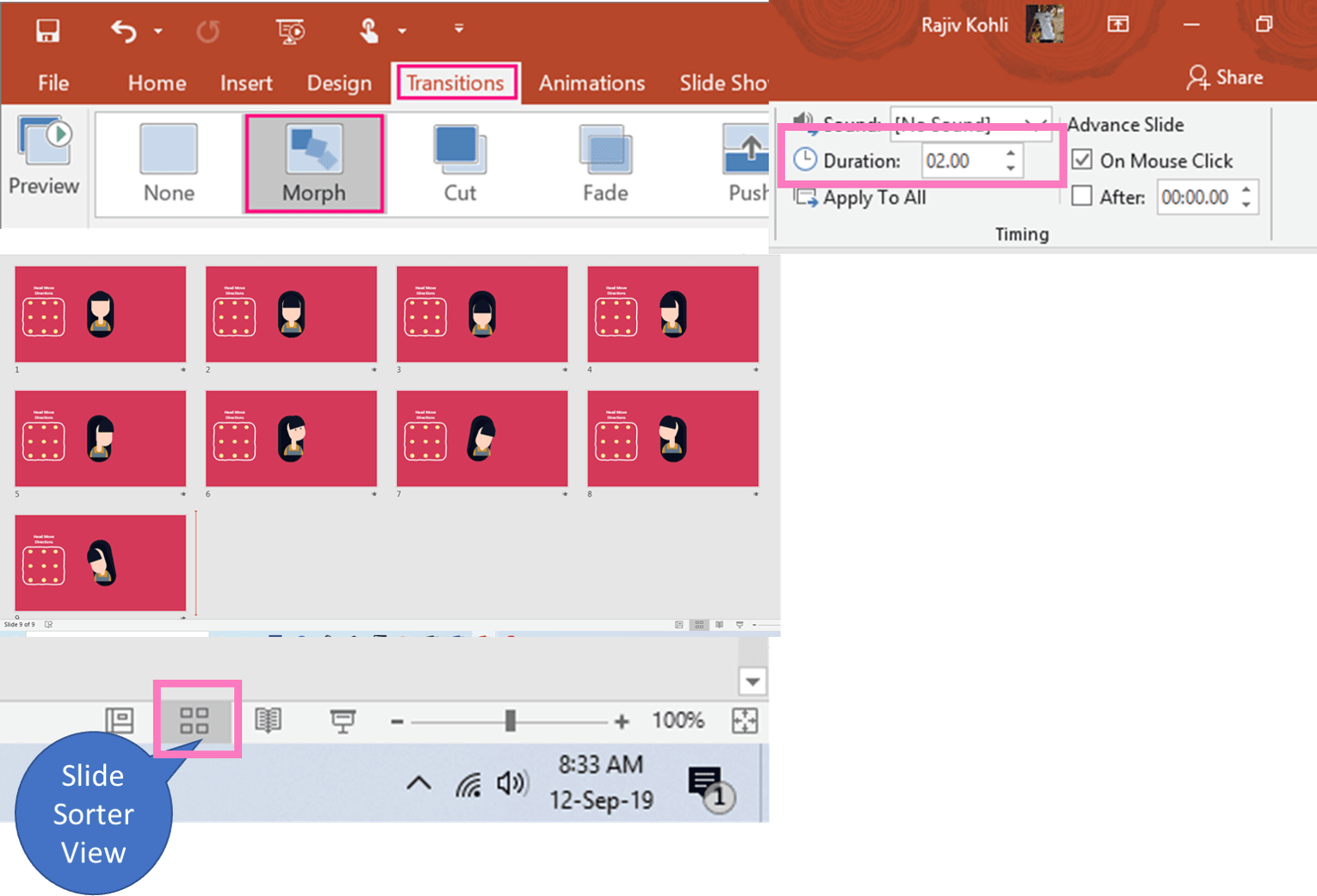 Head Rigging Animation In PowerPoint 2016 2019 Tutorial Using Morph
